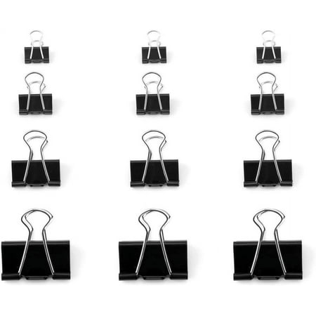 SHAR Lot de 48 Pinces à documents 15/19/25/32mm 4x12 | Boîte de Pinces ...