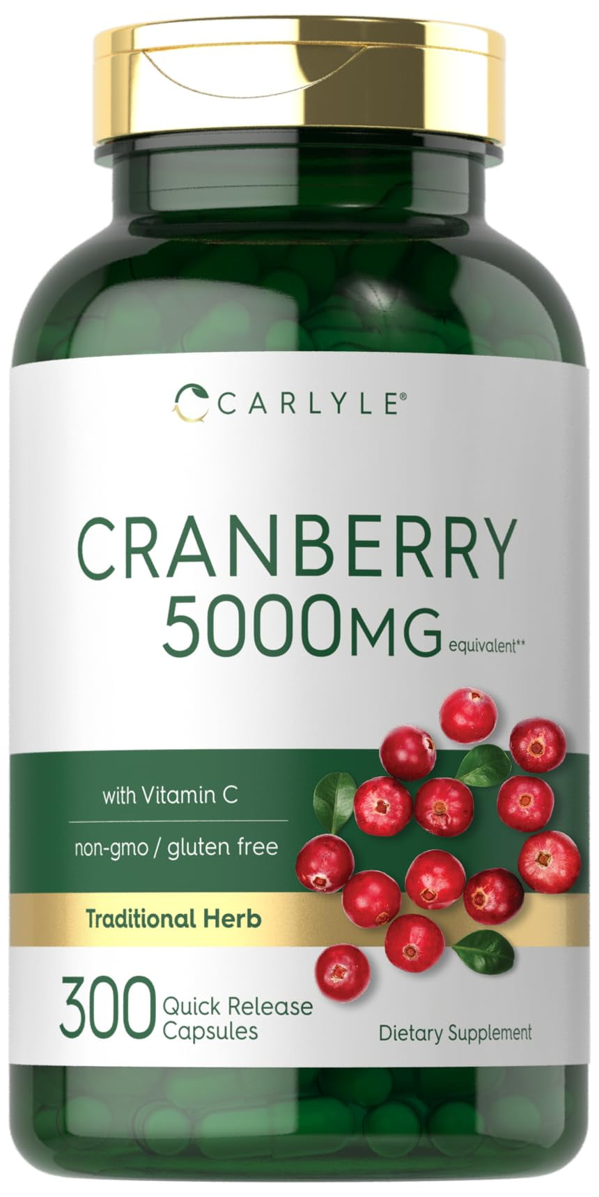 Suplemento Carlyle Cranberry Pills 5000 mg con Vitamina C 300 Cápsulas ...