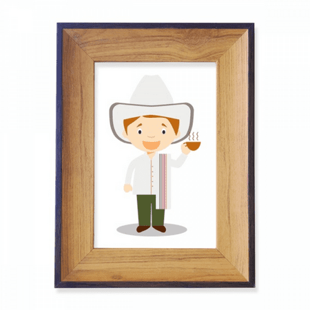 White Hat Colombia Cartoon Photo Frame Exhibition Display Art Desktop ...