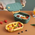 BIZHUA Dark Green Lunch Box, Plastic Bento Container for Work, Leak ...