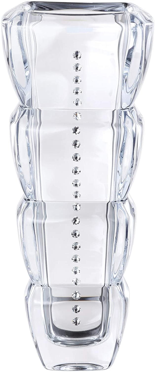 Crystalite Bohemia 11" Height Crystal Vase "Tower" with Swarovski ...