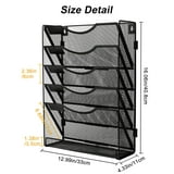 EasyPAG, Office Wall Organizer, 5 Tier Hanging Wall File Holder, Black ...