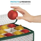 "Zober Large Plastic Christmas Ornament Organizer - Dual Zipper, 3 ...