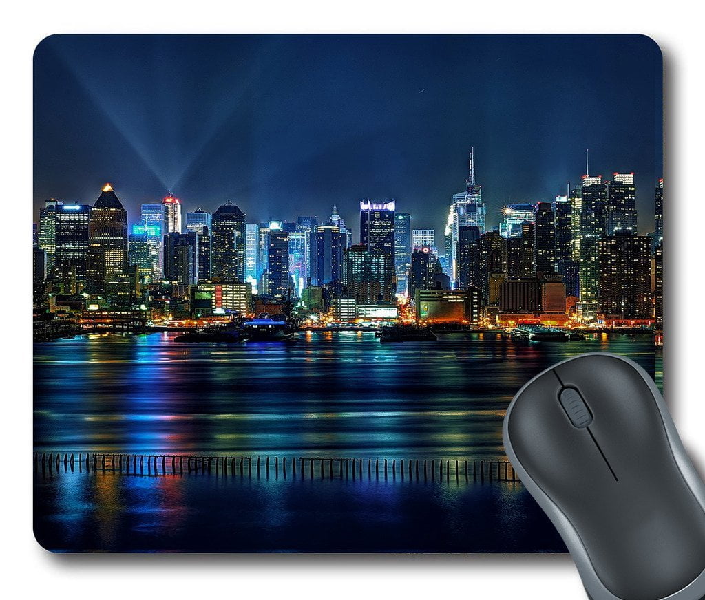 GCKG NYC New York City Colorful Buildings At Night Mouse Pad ...