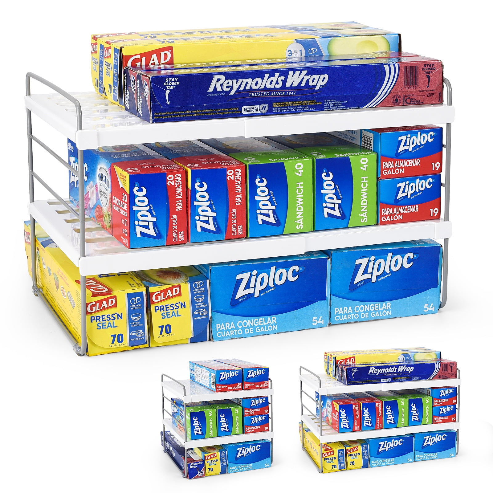 Pantry Organization and Storage for Kitchen Wrap Box Organizer Rack ...