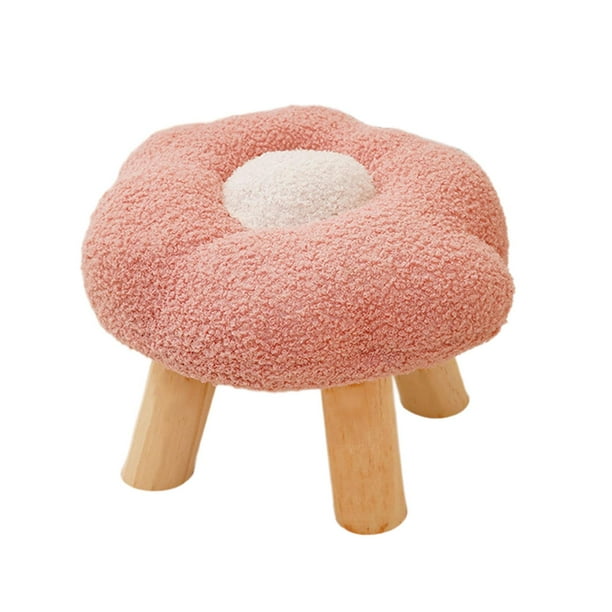 Foot Rest with Wooden Legs Soft Small Foot Stool for Entryway Bedside ...