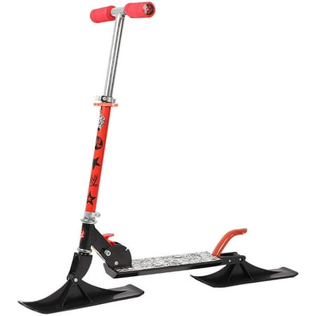 Ski Skooter, Fold-Up Snowboard Kick-Scooter, Adjustable 2-in-1 Skis ...
