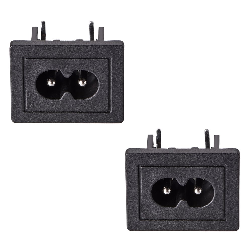 C8 Panel Mount Plug Adapter AC 250V 2.5A 2 Pins IEC Inlet Module Plug ...