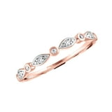 14kt Rose Gold Plated Genuine Diamond Accent Stackable Ring - Walmart.com