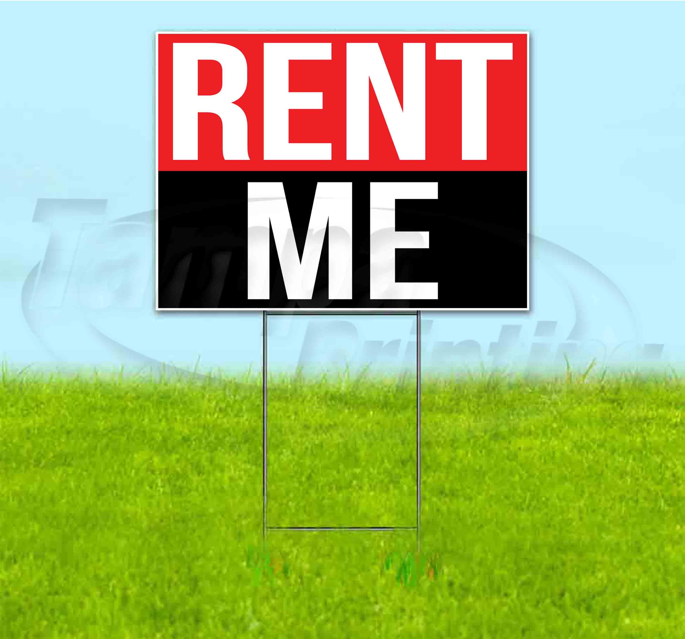Rent Me (18" x 24") Yard Sign, Includes Metal Step Stake - Walmart.com