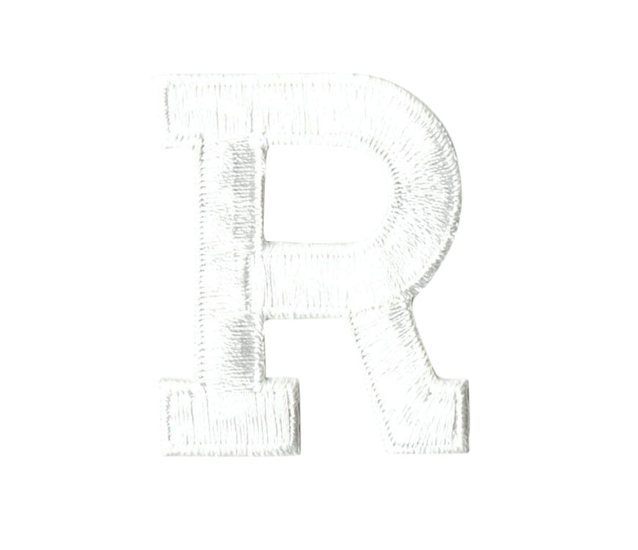 Alphabet Letter - R - Color White - 2" Block Style - Iron On ...