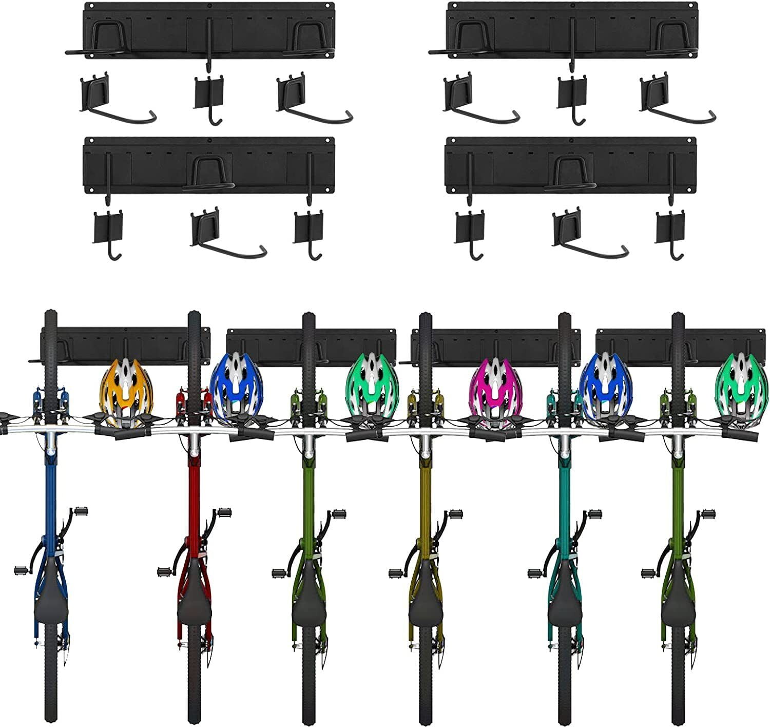 Wall Mount Bike Storage Rack Garage Bike Holder Hanger for 6 Bicycles ...