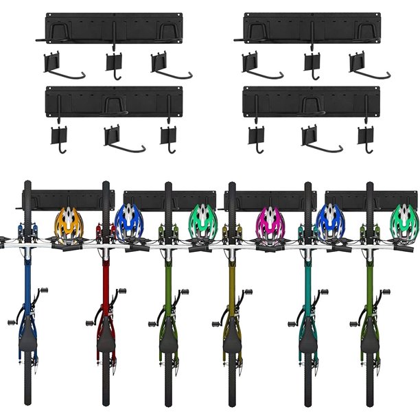 Wall Mount Bike Storage Rack Garage Bike Holder Hanger for 6 Bicycles ...