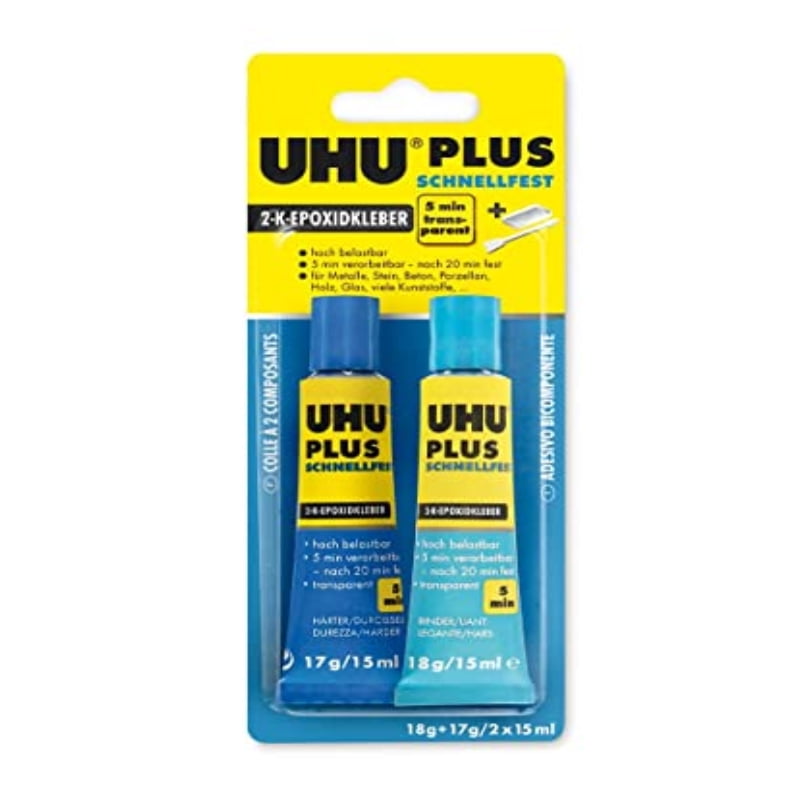 UHU Plus Quick Secure 45700 2-Component Epoxy Resin Glue 2 x 15ml ...