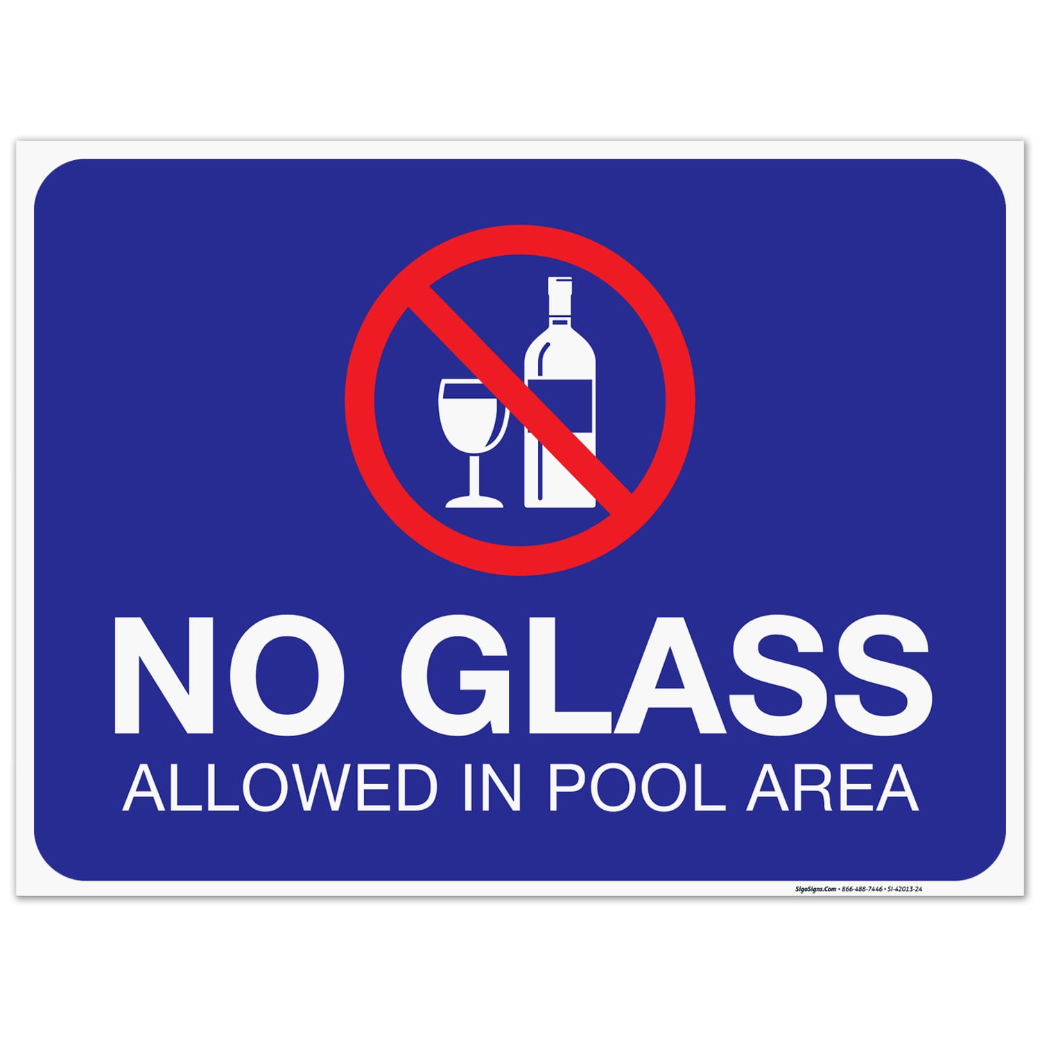 Pool Sign, No Glass Allowed in Pool Area Sign, - Walmart.com