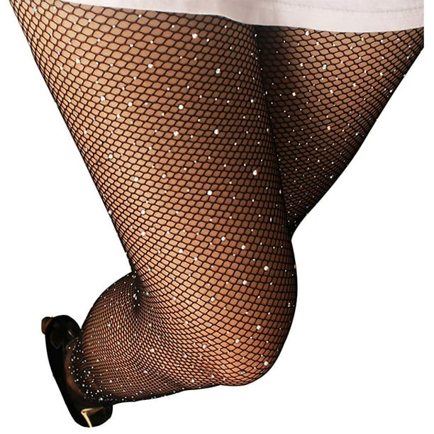 Sexy Jeweled Sparkly Diamond Fishnet Stockings High Waist Tights ...