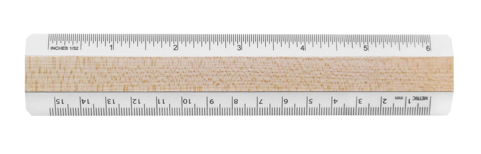 Woodrow 6" Double Bevel Inches and Metric Wood Ruler - Walmart.com