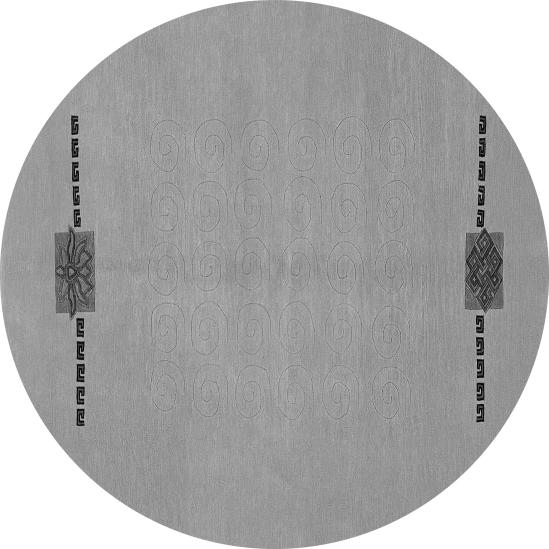 Ahgly Company Indoor Round Abstract Gray Modern Area Rugs, 8' Round ...