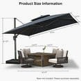 PURPLE LEAF 12 FT Cantilever Umbrella Outdoor Eco-Friendly Olefin ...
