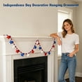Decorr 74" 4th of July Garland, Red White Blue Pom Pom Garland with USA ...