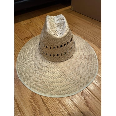 Adults Large Fit Lifeguard Style Wide Brim Straw Hat with Adjustable ...