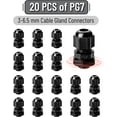 Bates- Cable Gland, PG7, 20 Pack, 3-6.5 mm Cable Gland Connectors ...