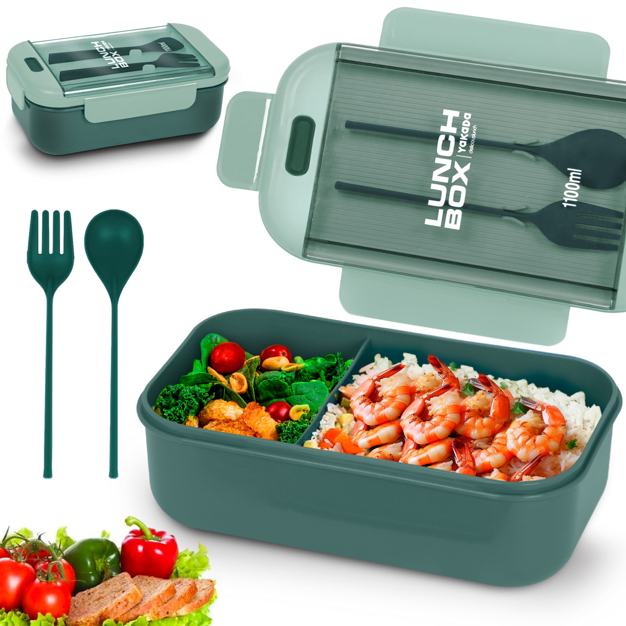 Lonchera Cuadrada Portátil Bento Box Magma Life con Divisiones para ...