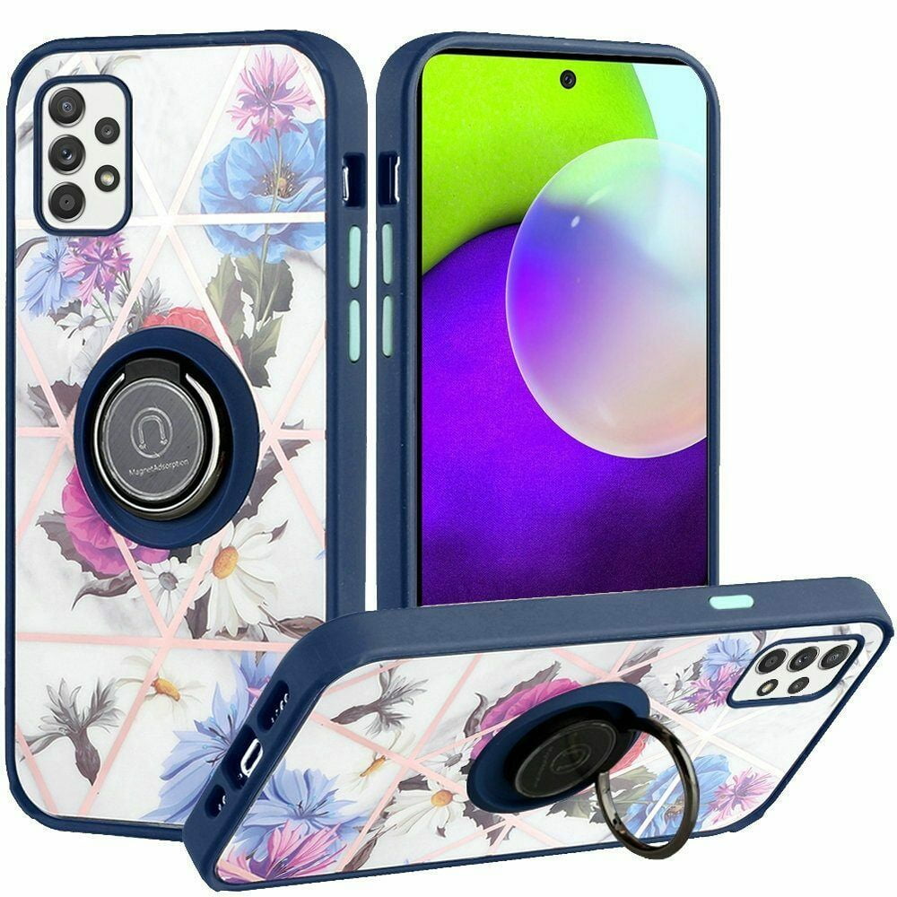 Kaleidio Case For Samsung Galaxy A52 5G [Image Hybrid] Lightweight Slim Fit [Magnetic Ring Stand ...