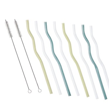 Better Homes and Gardens Clear Borosilicate Glass Straws 4 Pack with ...