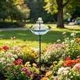 Solar Fountain Bird Bath, Glass Birdbath with Metal Stand, Upgraded ...