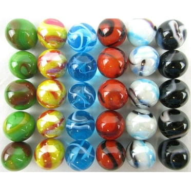 60 Pieces Chinese Checkers Glass Marbles Set with Solid Colors - 16 ...
