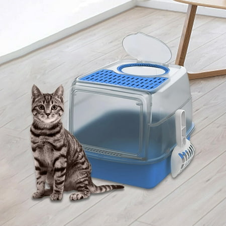 Hooded Cat Litter Boxes with Top Exit and Front Entry Pet Litter Boxes ...