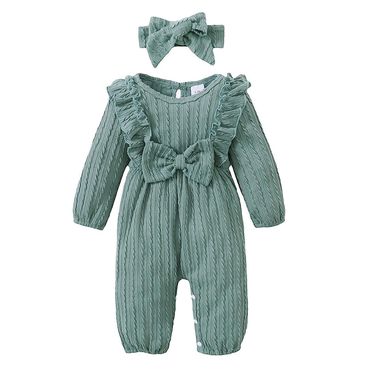 Younger Tree Baby Girl Romper Infant Fall Winter Clothes Ruffle Sweater Long Sleeve Bodysuit ...