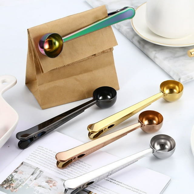 kiskick Long Handle Coffee Measuring Scoop - 2 in 1 Stainless Steel ...