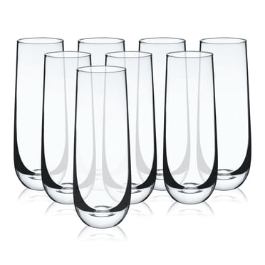 Libbey 12 Pack Stemless Wine Champagne Flutes, 8.5 Ounce, Lead-Free ...