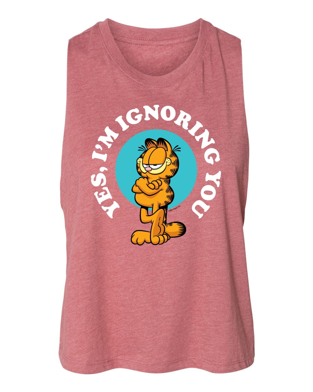 Garfield - Ignoring You - Juniors Cropped Racerback Tank Top - Walmart.com