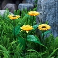 3 Heads 1 Head Solar Simulation Sunflower LED Lights Garden Yard Lawn ...