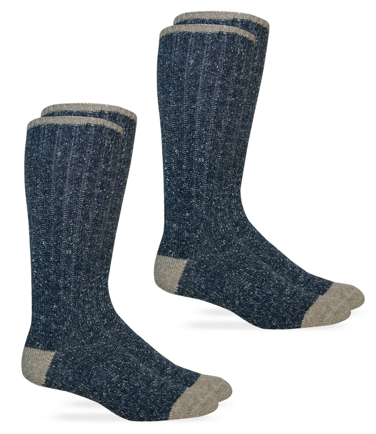 Wise Blend Mens Socks, Merino Wool Rib Knit Boot Crew Socks, 2 Pairs ...