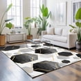 Area Rug 3x5ft Black Gray Golden Geometric Texture Washable Area Rugs ...