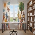 Abstract Vintage Sheer Curtains for Living Room Bedroom, Green Tree ...