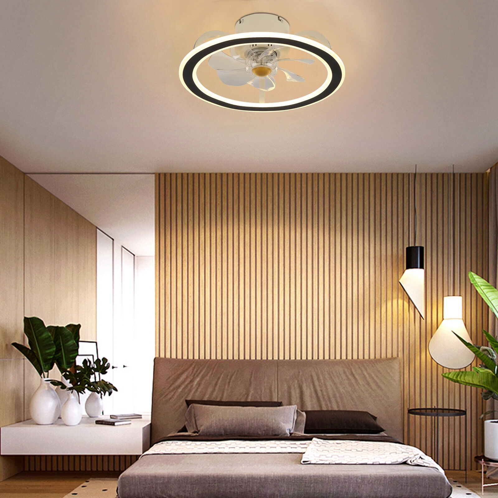 DENEST 19" LED Ceiling Fan with Light Remote&APP Control Bladeless ...