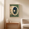 Botanical Umbrella Poster, Japanese Line Art In Green And Rust Tones ...