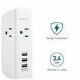 Cable Matters 3 Outlet Wall Mount Surge Protector 2.1A Dual Usb ...