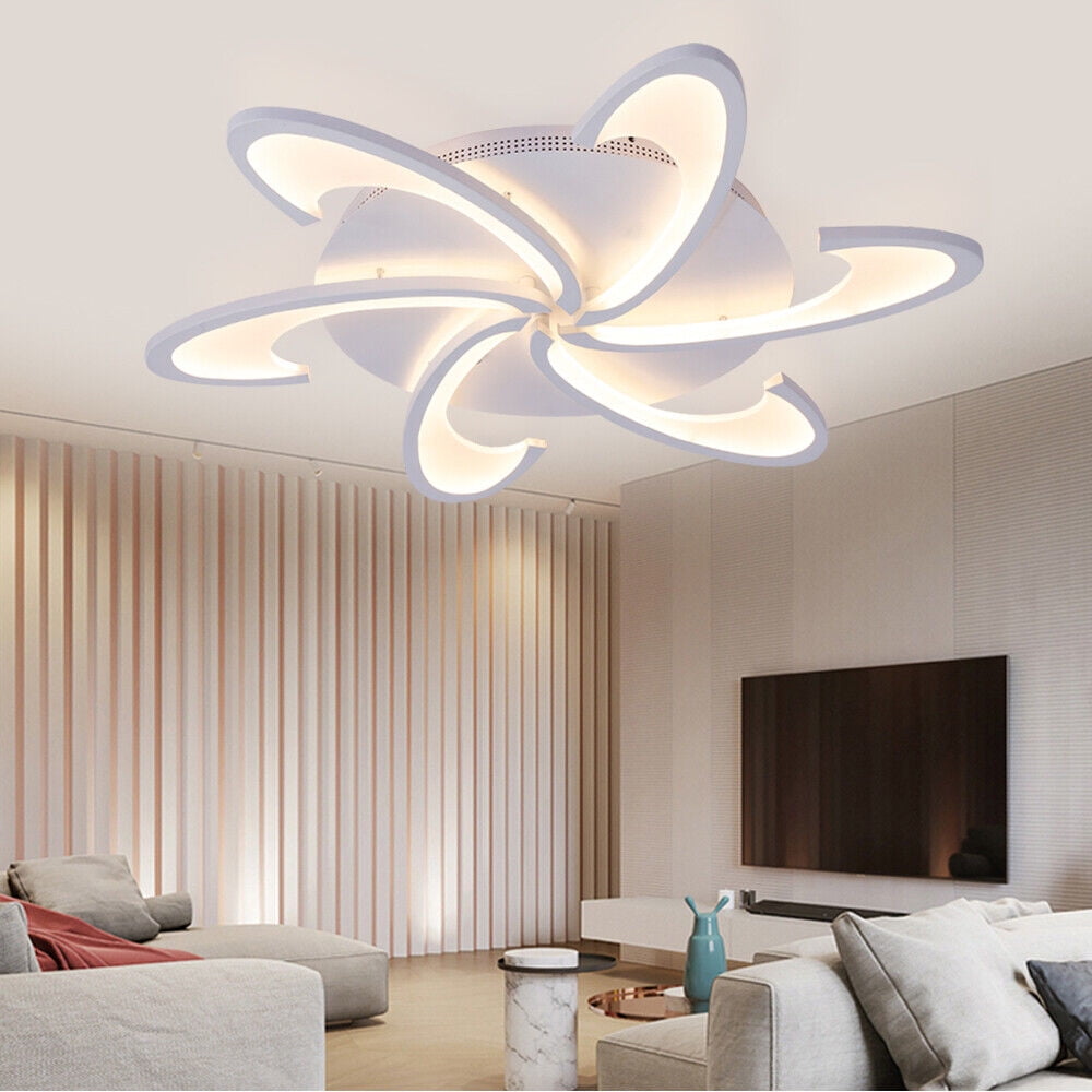 Fichiouy Modern Acrylic LED Ceiling Light 6-Head Pendant Fixture with ...