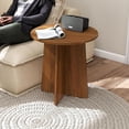 19.6 Inch Round Side Table, Modern End Table with MDF Wood Tabletop ...