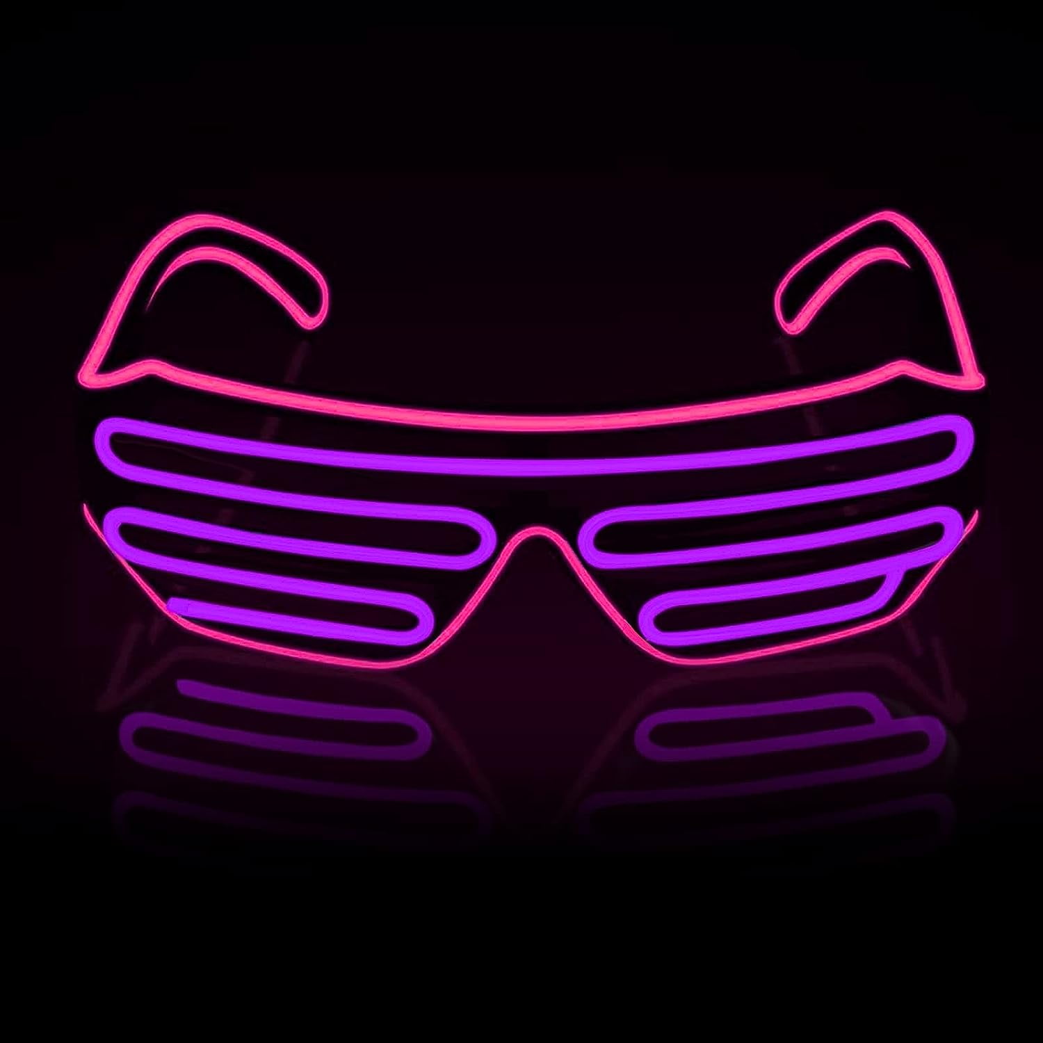 LINLIN Light up Glasses Adult,Neon Glasses Neon Rave Glasses Light Up ...