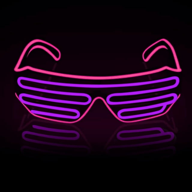 LINLIN Light up Glasses Adult,Neon Glasses Neon Rave Glasses Light Up ...