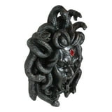 Greek Gorgon Goddess Medusa Head With Hair of Snakes And Red Gem Wall ...
