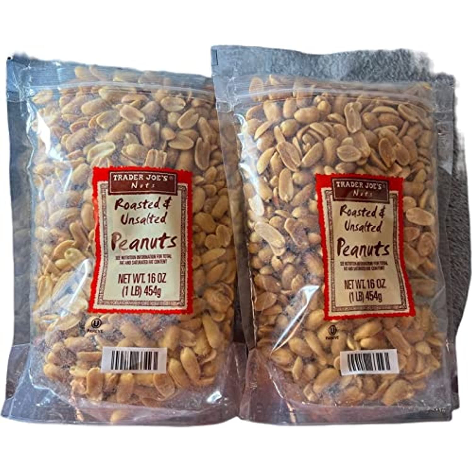 TJ Roasted & Unsalted Peanuts (Pack Of 2)- 2 Lbs Total, Kosher ...