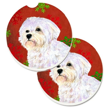 Carolines Treasures SS4620CARC Maltese Winter Snowflakes Holiday Set of ...